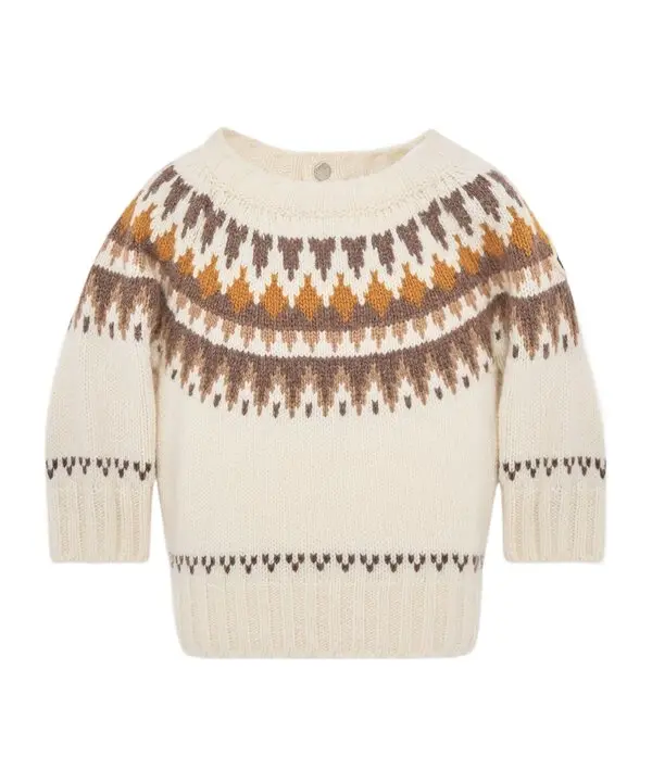 Moncler Geometric Jacquard Wool Cashmere Blend Jumper