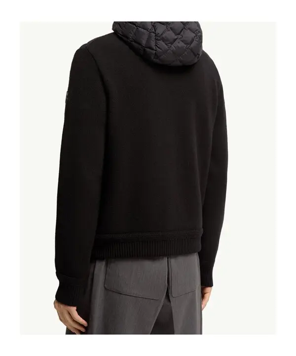 Moncler Wool Cashmere Blend Quilted Hoodie