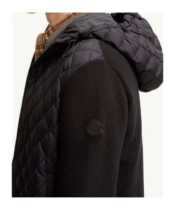 Moncler Wool Cashmere Blend Quilted Hoodie