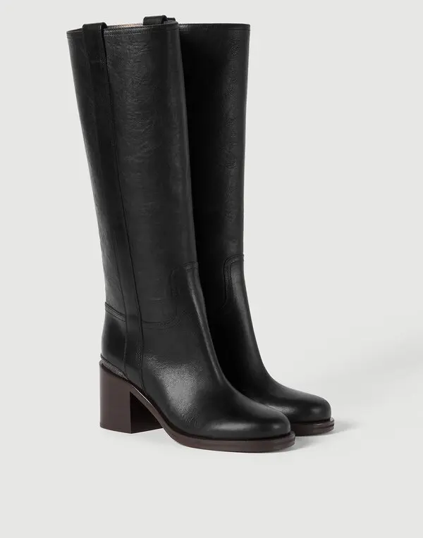 Brunello Cucinelli Cowhide Boots With Precious Detail