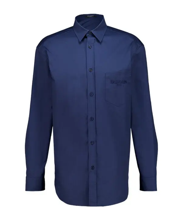 Balmain Logo-embroidered Chest-pocket Shirt
