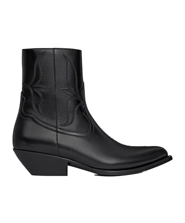 Celine Boot Leon In Shiny Calfskin - Black