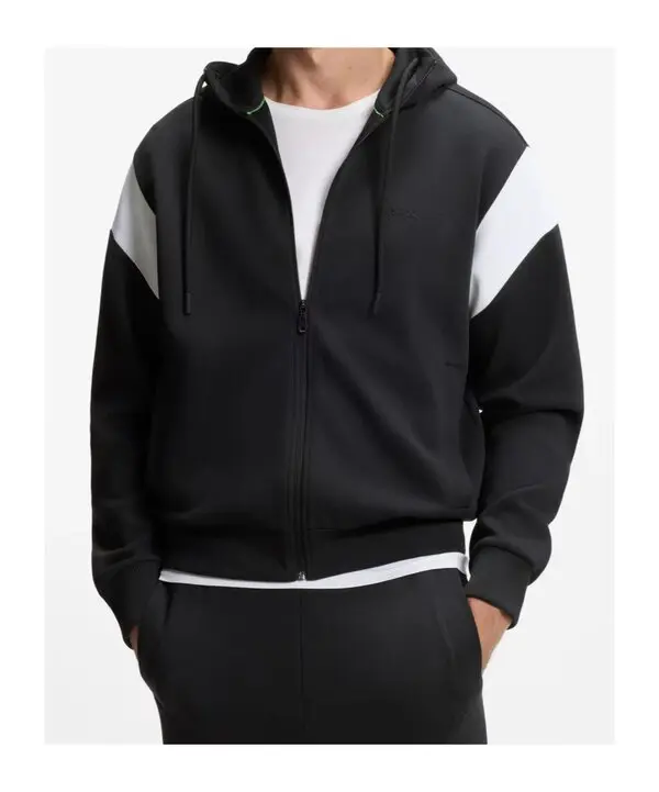 Hugo Boss Regular-fit Zip-up Sweatshirt In Spacer Pique