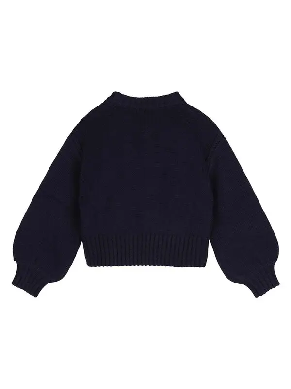 Chloé Logo-embroidered Ribbed-trim Wool Sweater