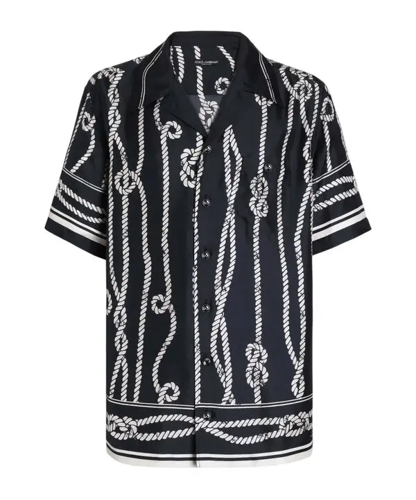 Dolce & Gabbana Dolce Gabbana Marina-printed Twill Hawaii Shirt - Black