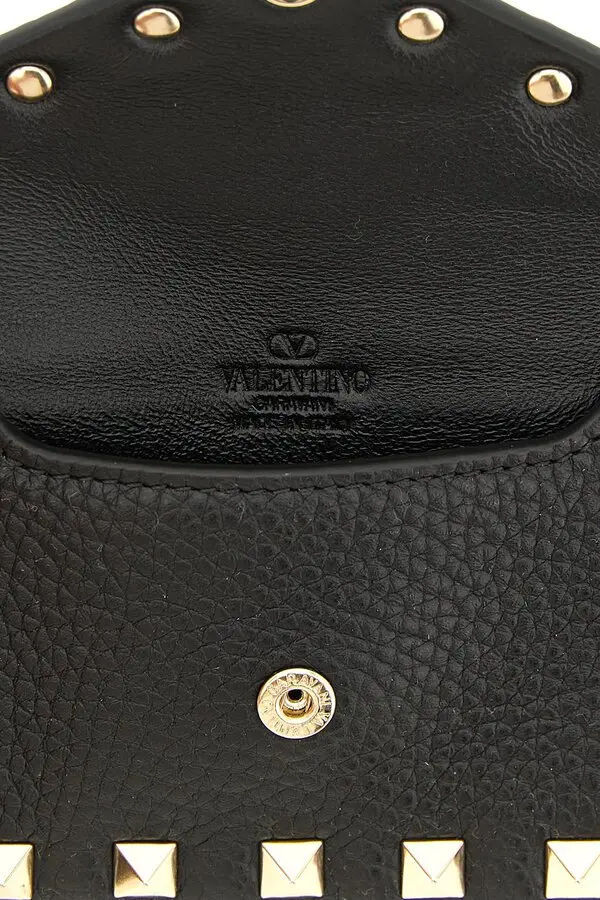 Valentino Garavani Rockstud Charm In Grainy Calfskin - Black