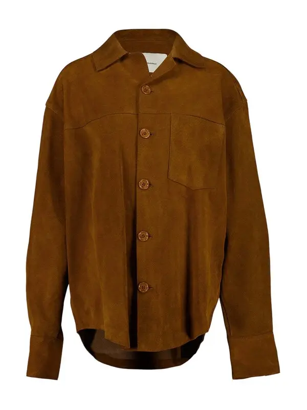 AMI Paris Buttoned Curved Hem Overshirt