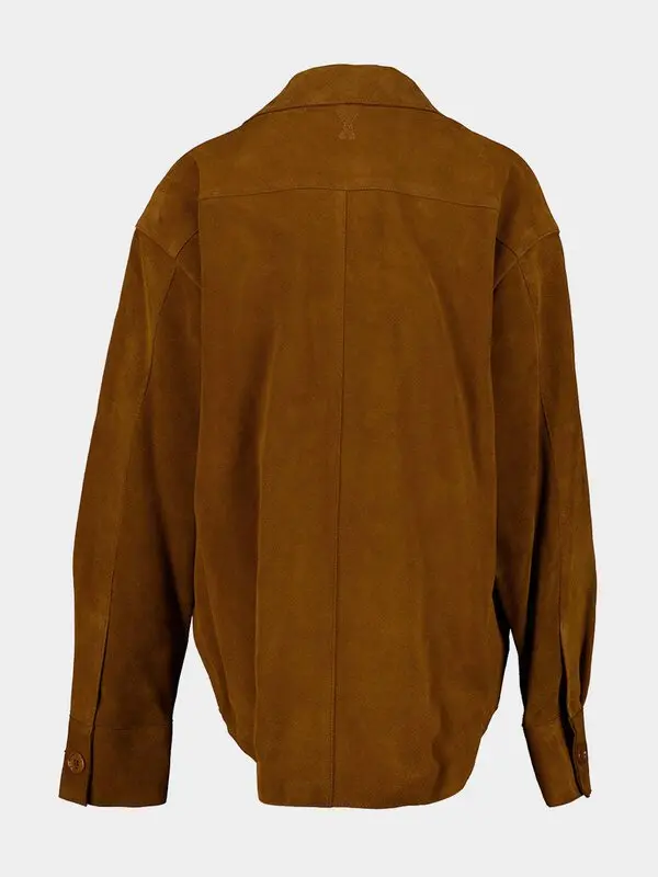 AMI Paris Buttoned Curved Hem Overshirt