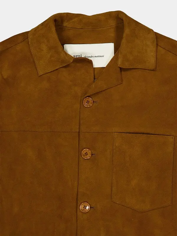 AMI Paris Buttoned Curved Hem Overshirt