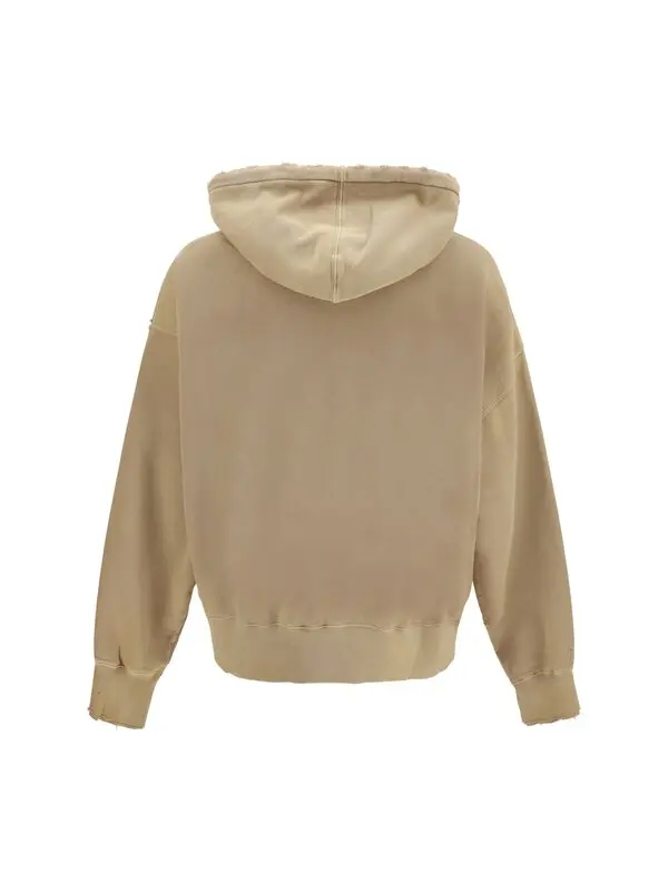 GOLDEN GOOSE Logo Printed Drawstring Distressed Hoodie - No