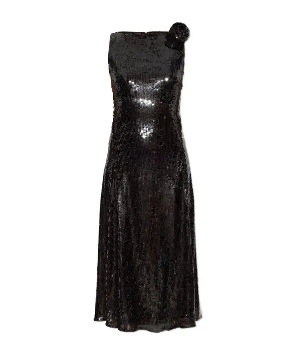 ROTATE BY BIRGER CHRISTENSEN Sequins Midi Flared Dress