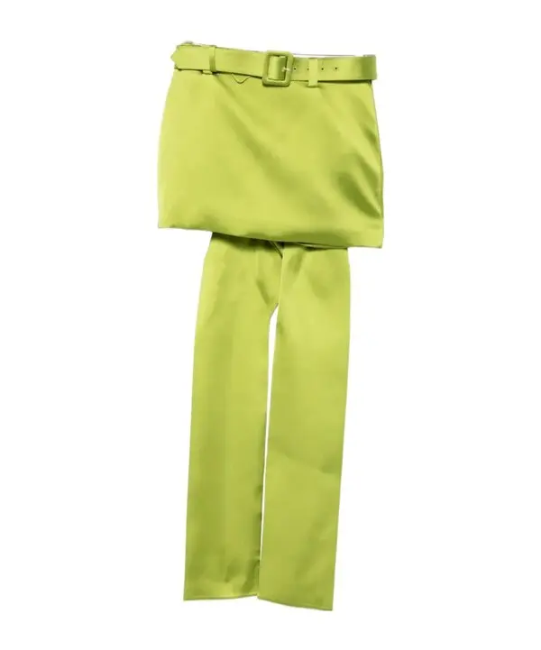SELF-PORTRAIT Satin Bow-detailed Belted Mini Skirt