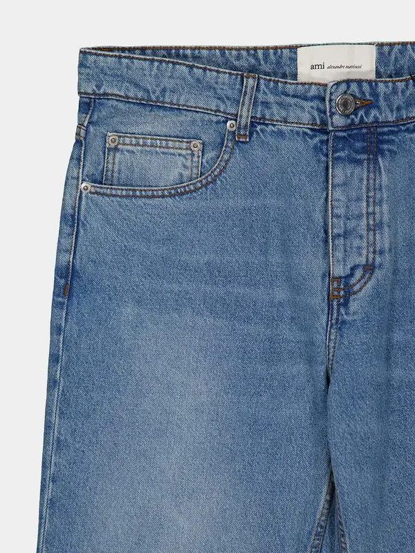 AMI Paris Logo Patch Straight-leg Jeans