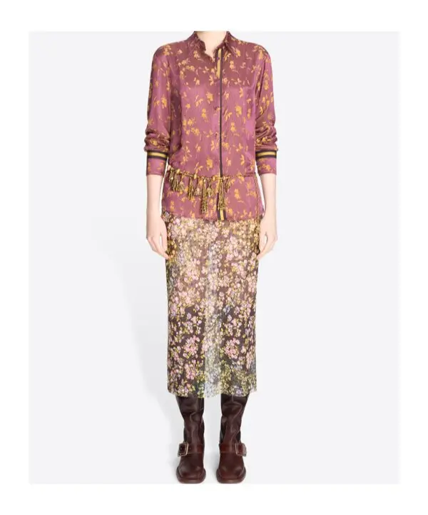 Dries Van Noten Jacquard Midi Skirt