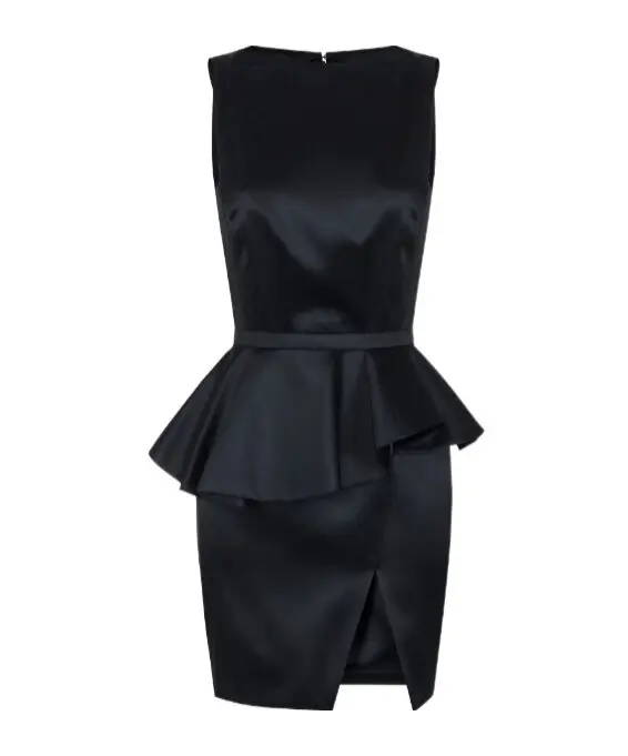 Elisabetta Franchi Mini Dress In Gazar Fabric With Flounce - Black