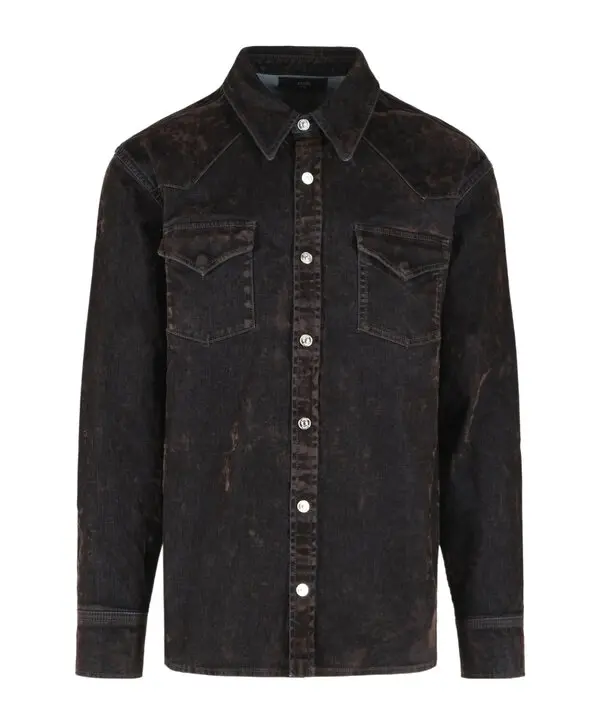 Amiri Flocked Denim Shirt