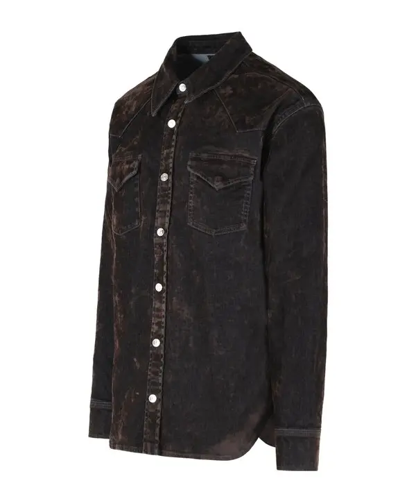 Amiri Flocked Denim Shirt