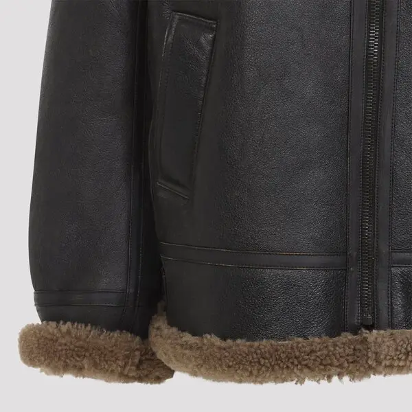 Saint Laurent Shearling-trimmed Leather Jacket