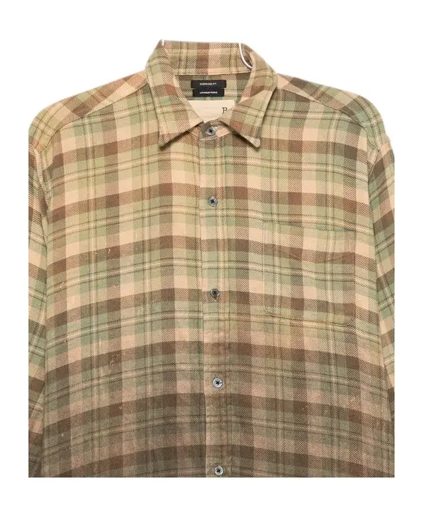 R13 Check-print Distressed-effect Shirt
