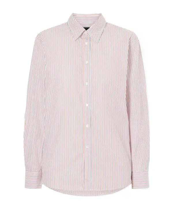 NILI LOTAN Striped Long Sleeve Cotton Shirt