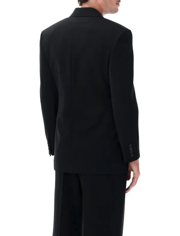 Saint Laurent Double-breasted Long-sleeved Jacket With Peak Lapel