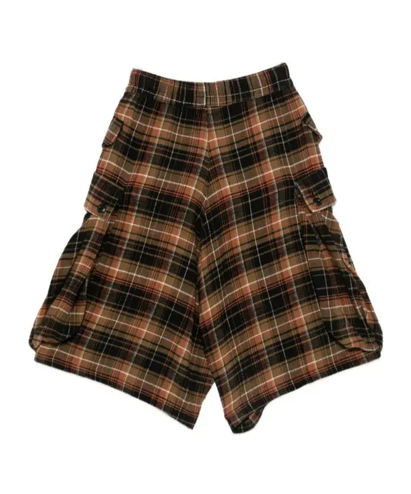 R13 Check-pattern Cargo Shorts