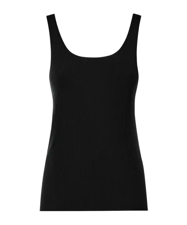 Pinko Ribbed Logo Knit Top