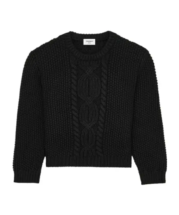 Saint Laurent Cable-knit Jumper - Black