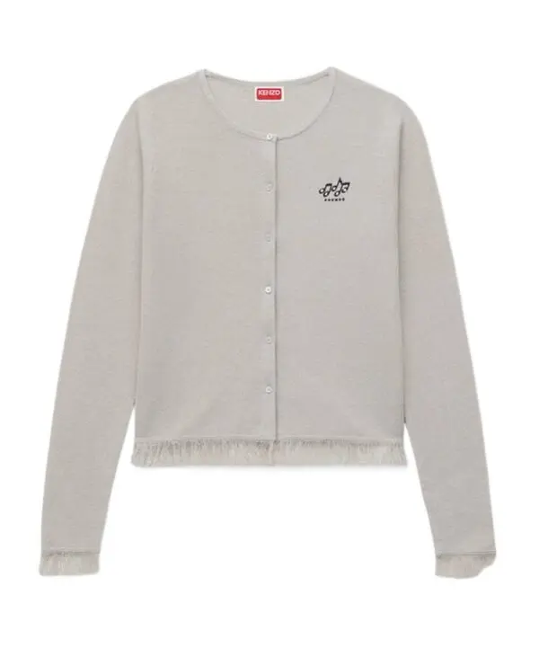 Kenzo Sounds' Embroidered Cardigan In Cotton Linen