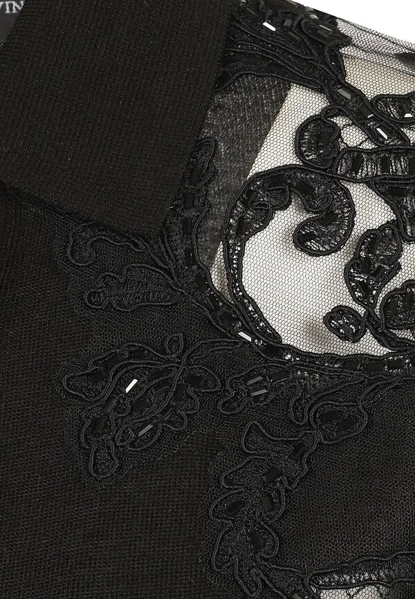 Ermanno Scervino Sheer Lace Panel Shirt