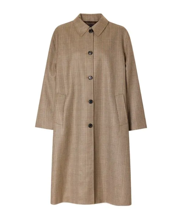NILI LOTAN Prince Of Wales Plaid Wool Overcoat - No