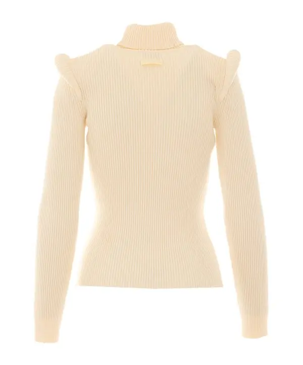 Elisabetta Franchi Knit Turtleneck Top With 3d Details
