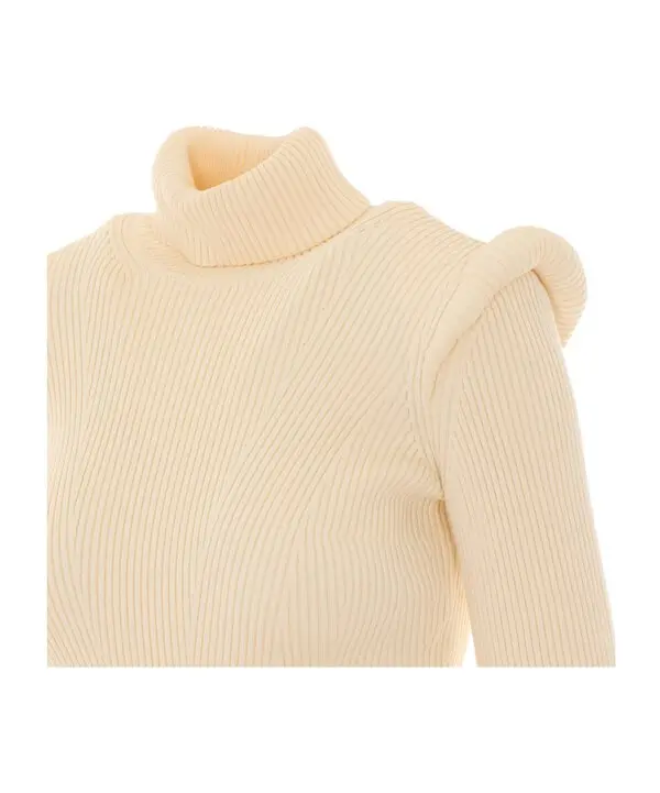 Elisabetta Franchi Knit Turtleneck Top With 3d Details
