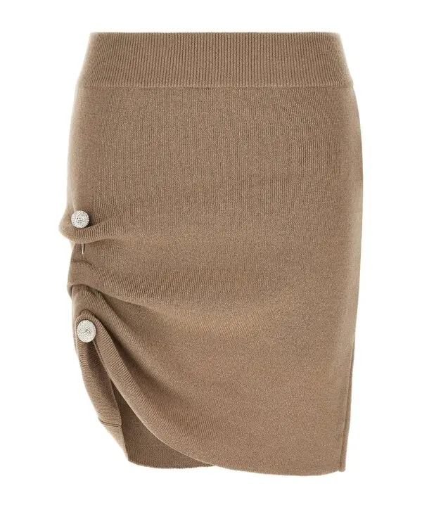Giuseppe Di Morabito Ruched Embellished Ribbed Skirt