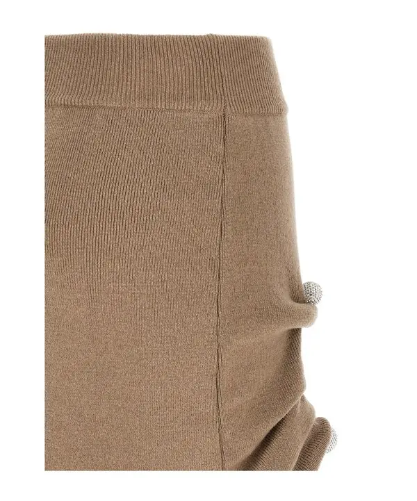Giuseppe Di Morabito Ruched Embellished Ribbed Skirt