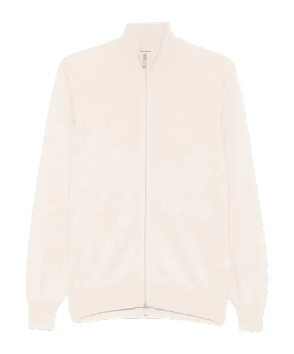 Brunello Cucinelli High Neck Zip-up Knitwear - White