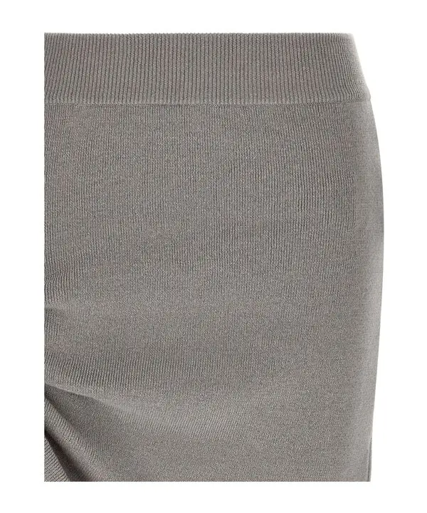 Giuseppe Di Morabito Draped Jewel-pin Knitted Skirt - Grey