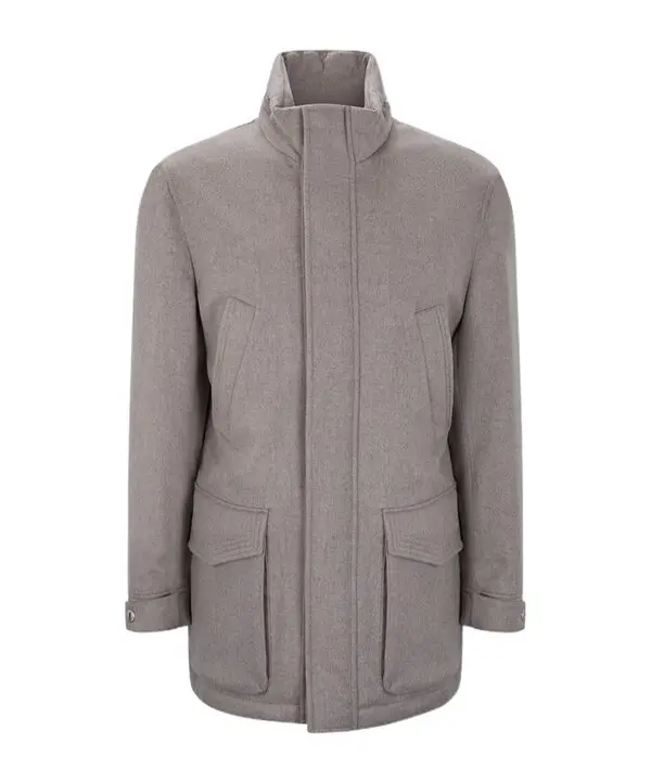 Brunello Cucinelli High-necked Long-sleeved Cotton Coat