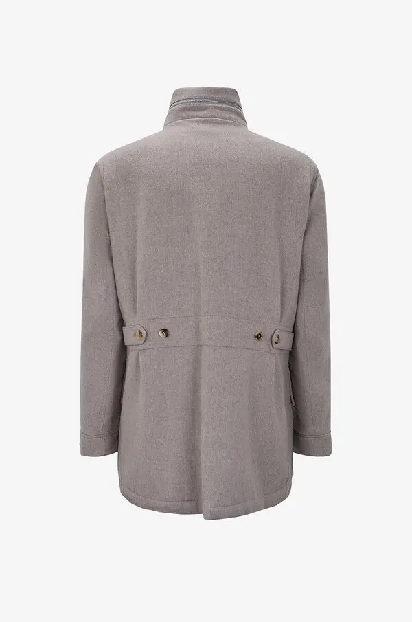Brunello Cucinelli High-necked Long-sleeved Cotton Coat