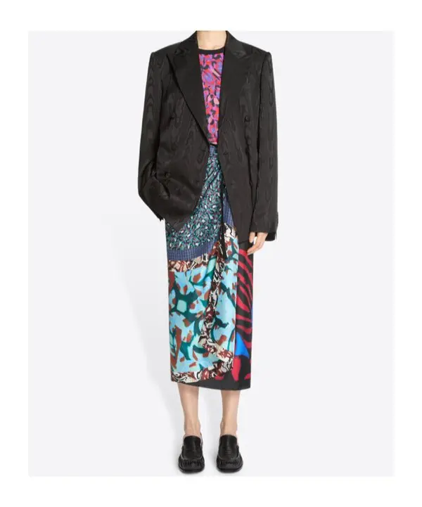 Dries Van Noten Double Breasted Moiré Blazer