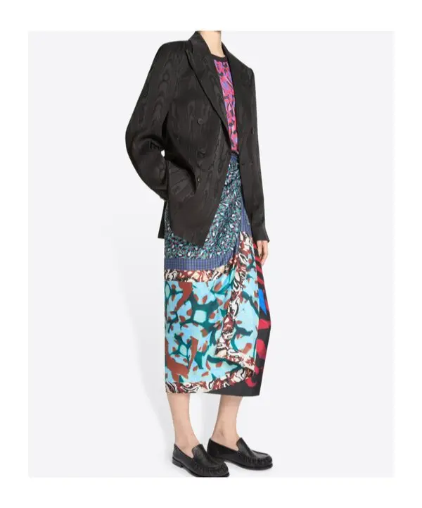 Dries Van Noten Double Breasted Moiré Blazer