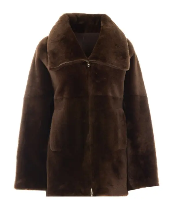 BLANCHA Zip-up Shearling Jacket