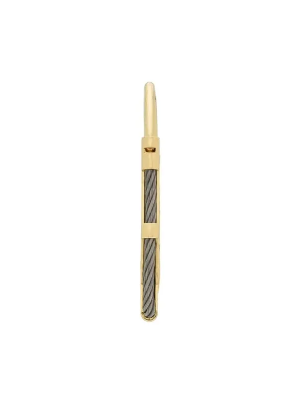 Saint Laurent Gold Colored Keychain With Logo Design In Metal For - Nude