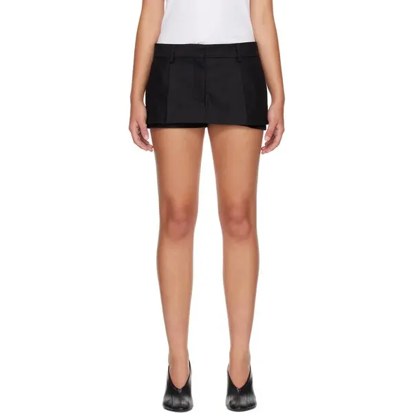 Acne Studios High-waisted Pleated Wrap Skort - Black