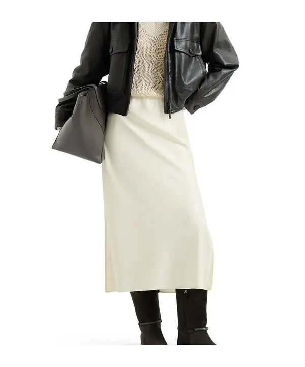 Brunello Cucinelli Pencil Draped Midi Skirt
