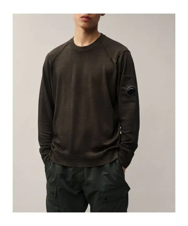 C.P. COMPANY Merino Wool Re-colour Lens Crewneck Sweater