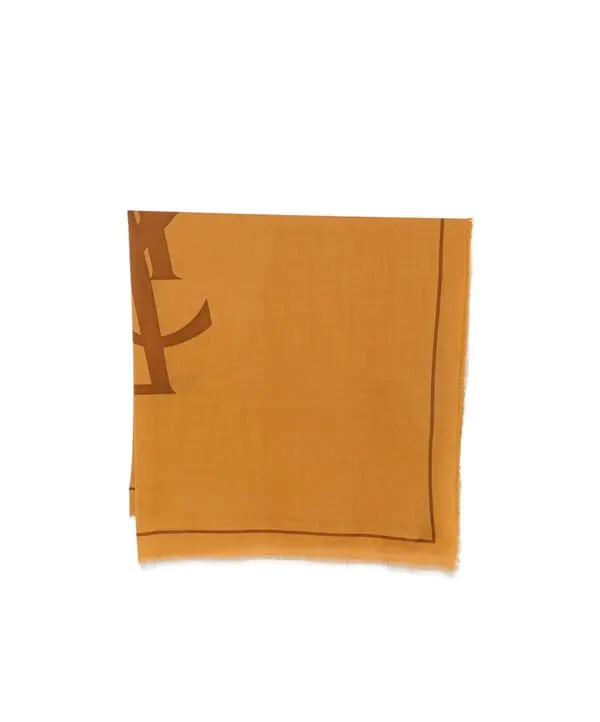 Saint Laurent Logo-print Frayed Scarf - Orange