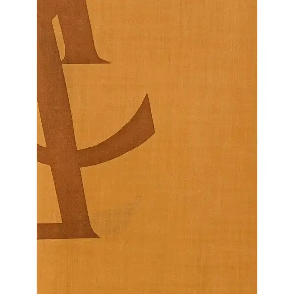 Saint Laurent Logo-print Frayed Scarf - Orange