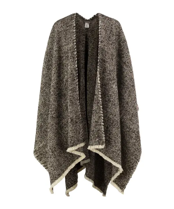 Brunello Cucinelli Herringbone Oversized Cape