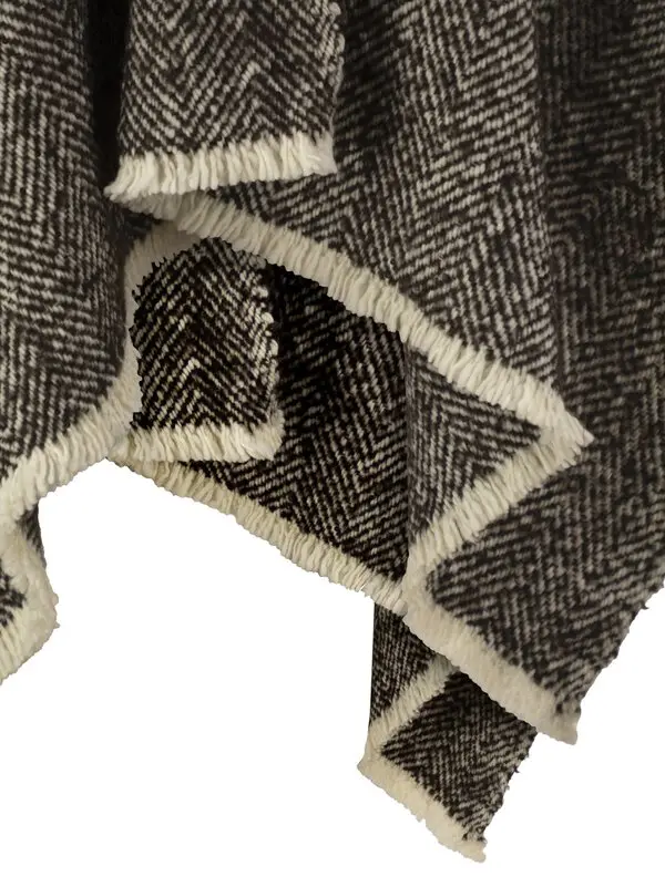 Brunello Cucinelli Herringbone Oversized Cape